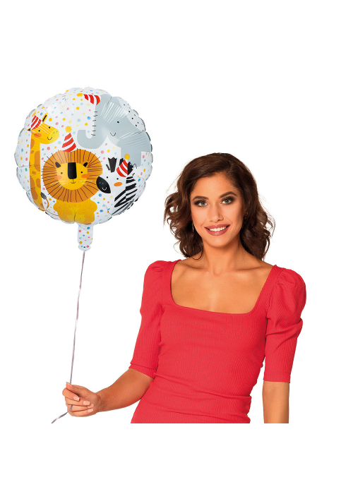 Globo Circular Animales Safari 45cm.