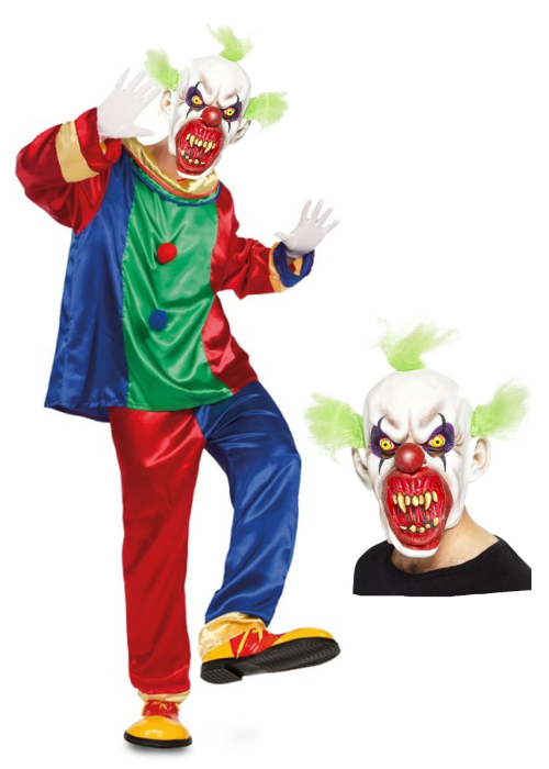 Comprar Disfraz de Payaso Asesino colores con mascara - Disfraces ...